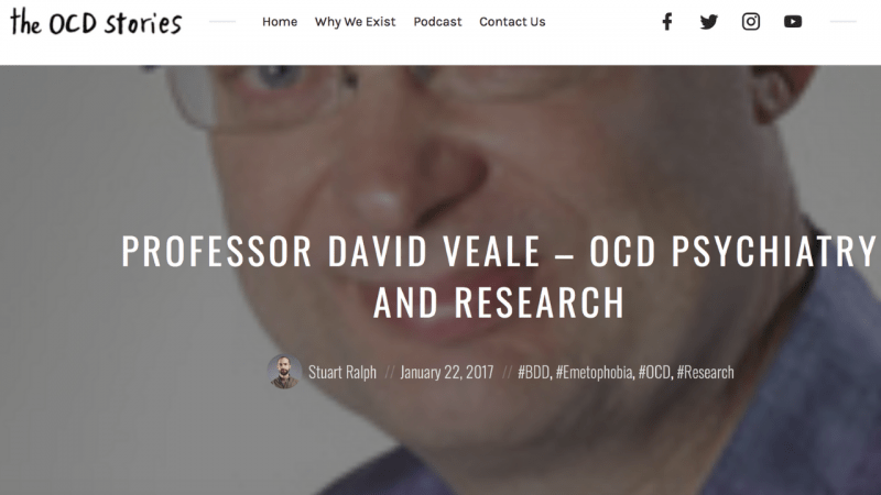 London psychiatrist Dr David Veale podcasts and media interviews